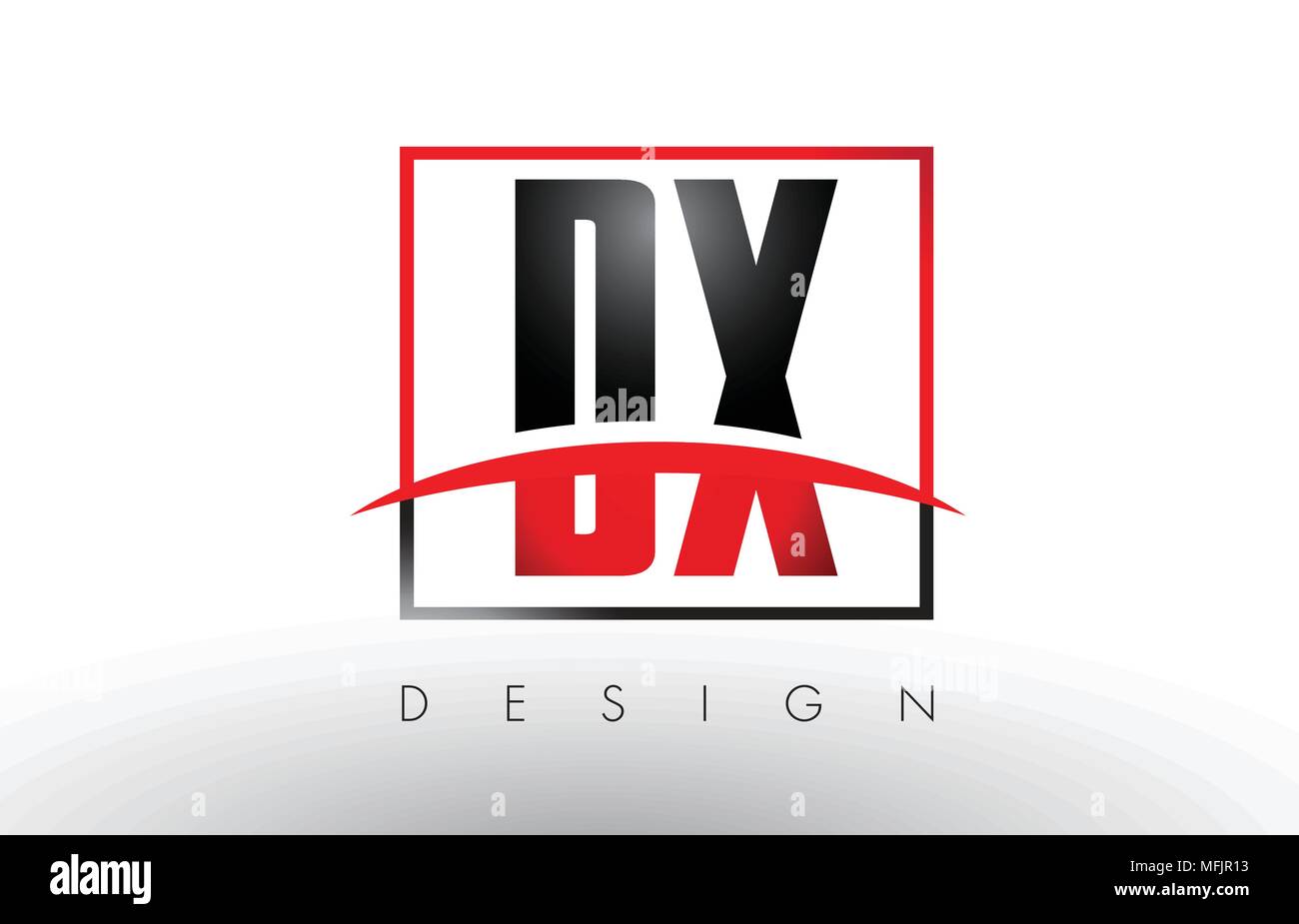 DX D X Logo Letters with Red and Black Colors and Swoosh. Creative ...