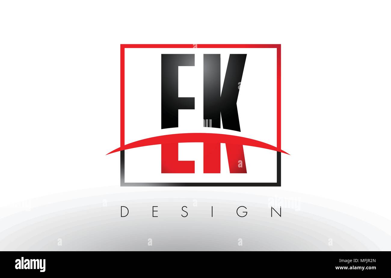 EK E K Logo Letters with Red and Black Colors and Swoosh. Creative ...