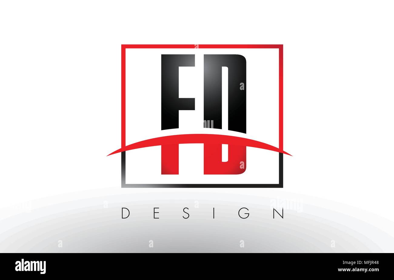 FD F D Logo Letters with Red and Black Colors and Swoosh. Creative ...