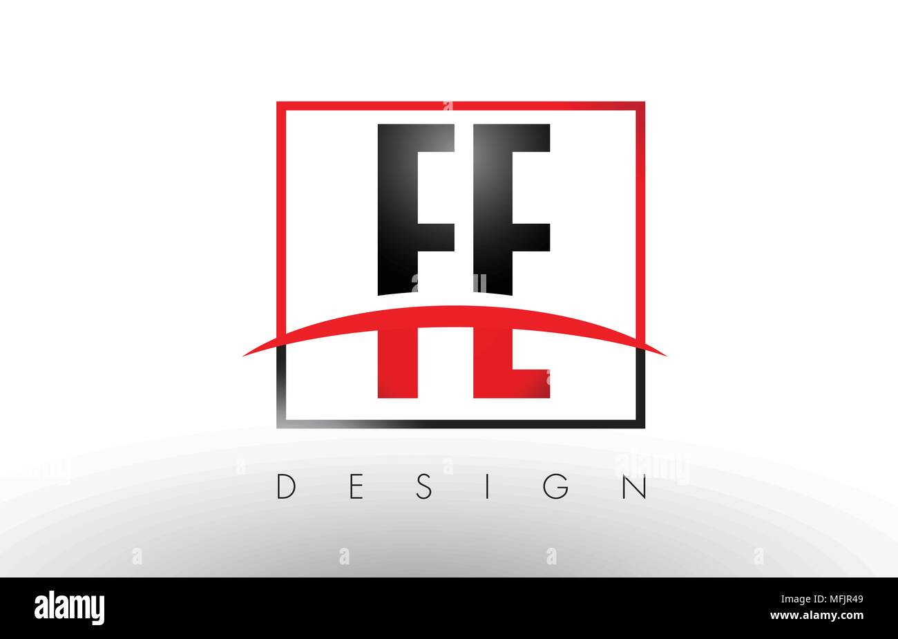 FE F E Logo Letters with Red and Black Colors and Swoosh. Creative ...