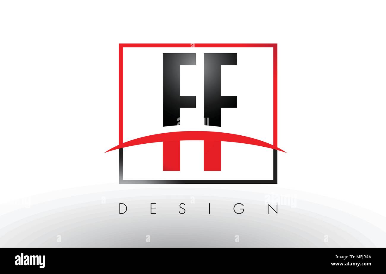 FF F F Logo Letters with Red and Black Colors and Swoosh. Creative ...