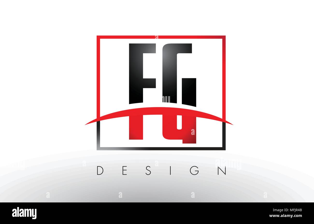 FG F G Logo Letters with Red and Black Colors and Swoosh. Creative ...