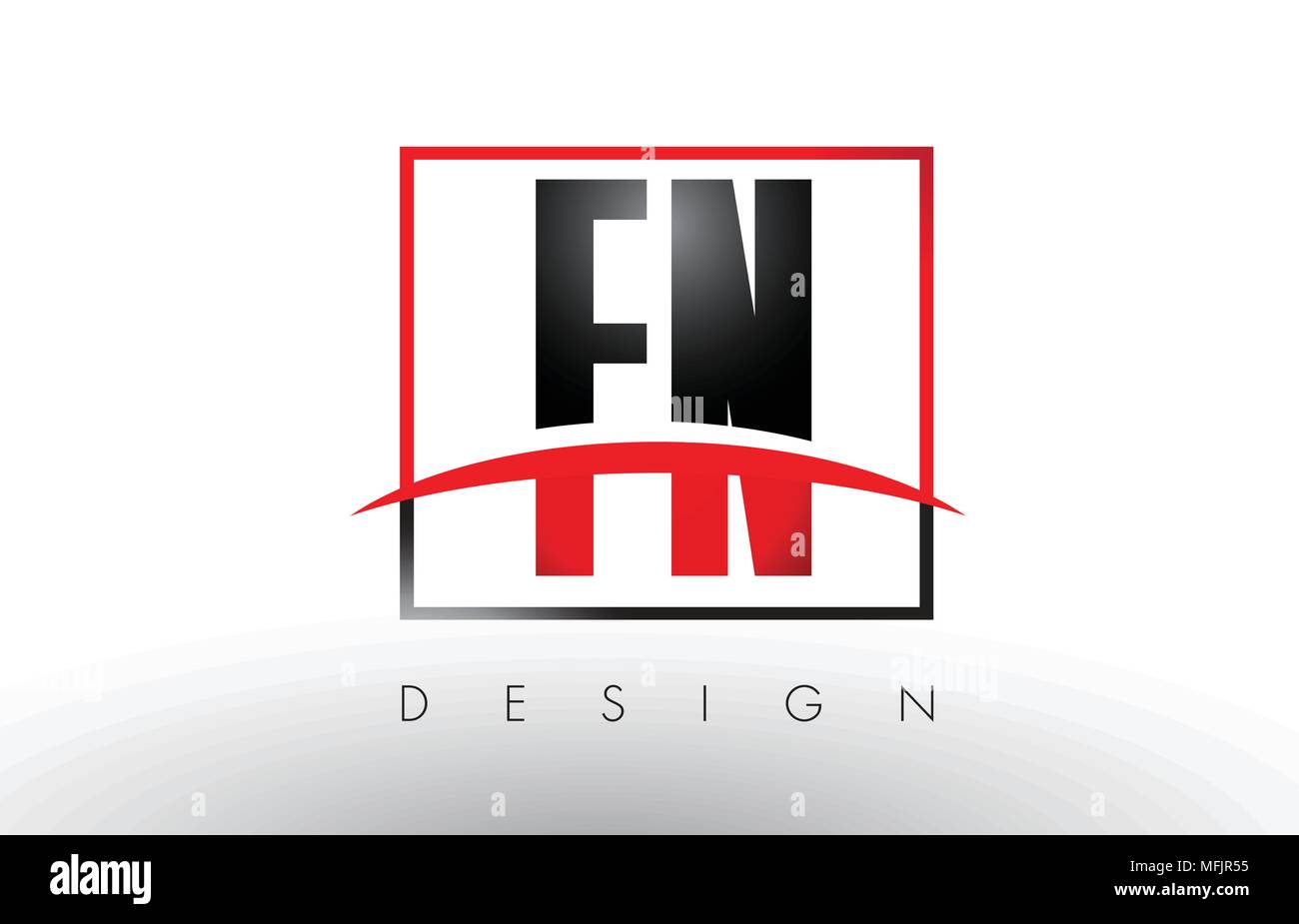 FN F N Logo Letters with Red and Black Colors and Swoosh. Creative ...