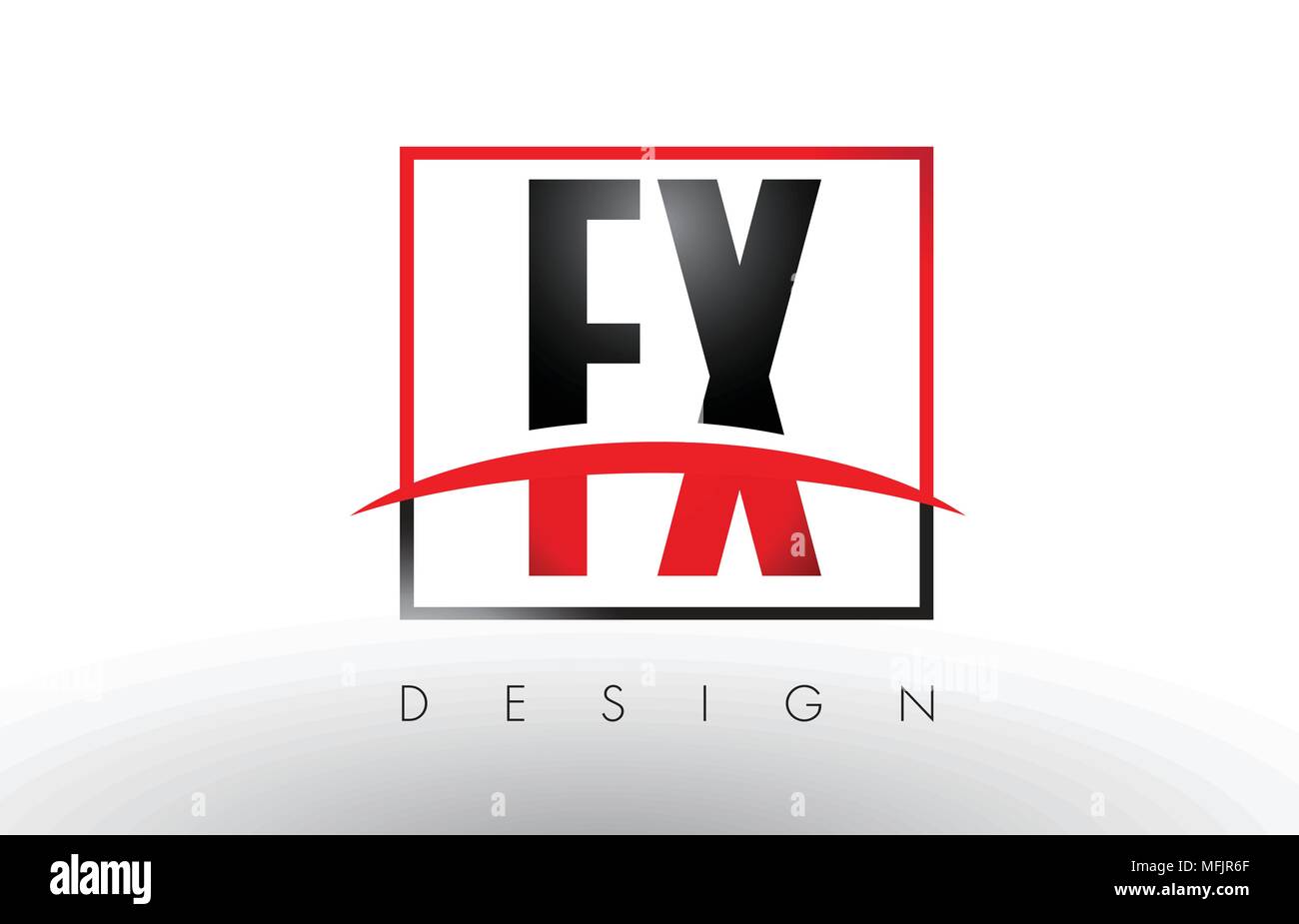 FX F X Logo Letters with Red and Black Colors and Swoosh. Creative ...