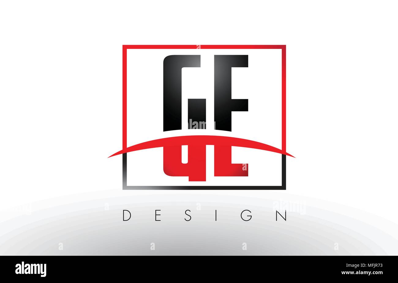 GE G E Logo Letters with Red and Black Colors and Swoosh. Creative ...