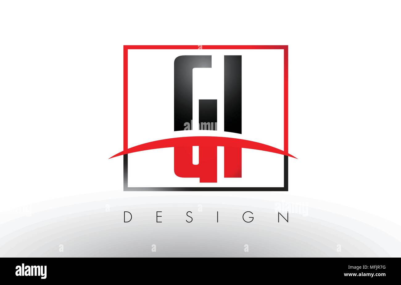 GI G I Logo Letters with Red and Black Colors and Swoosh. Creative ...