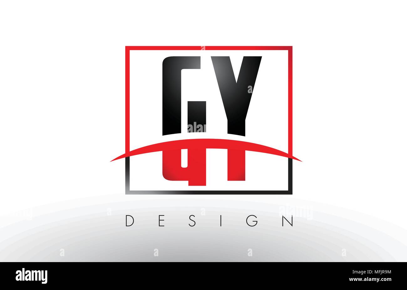 GY G Y Logo Letters with Red and Black Colors and Swoosh. Creative ...