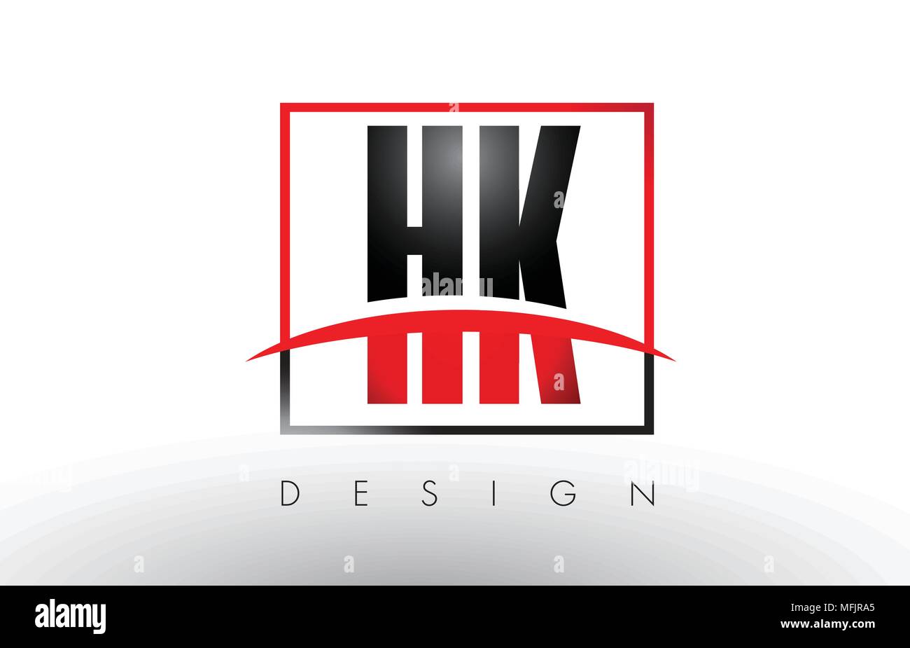 HK H K Logo Letters with Red and Black Colors and Swoosh. Creative ...