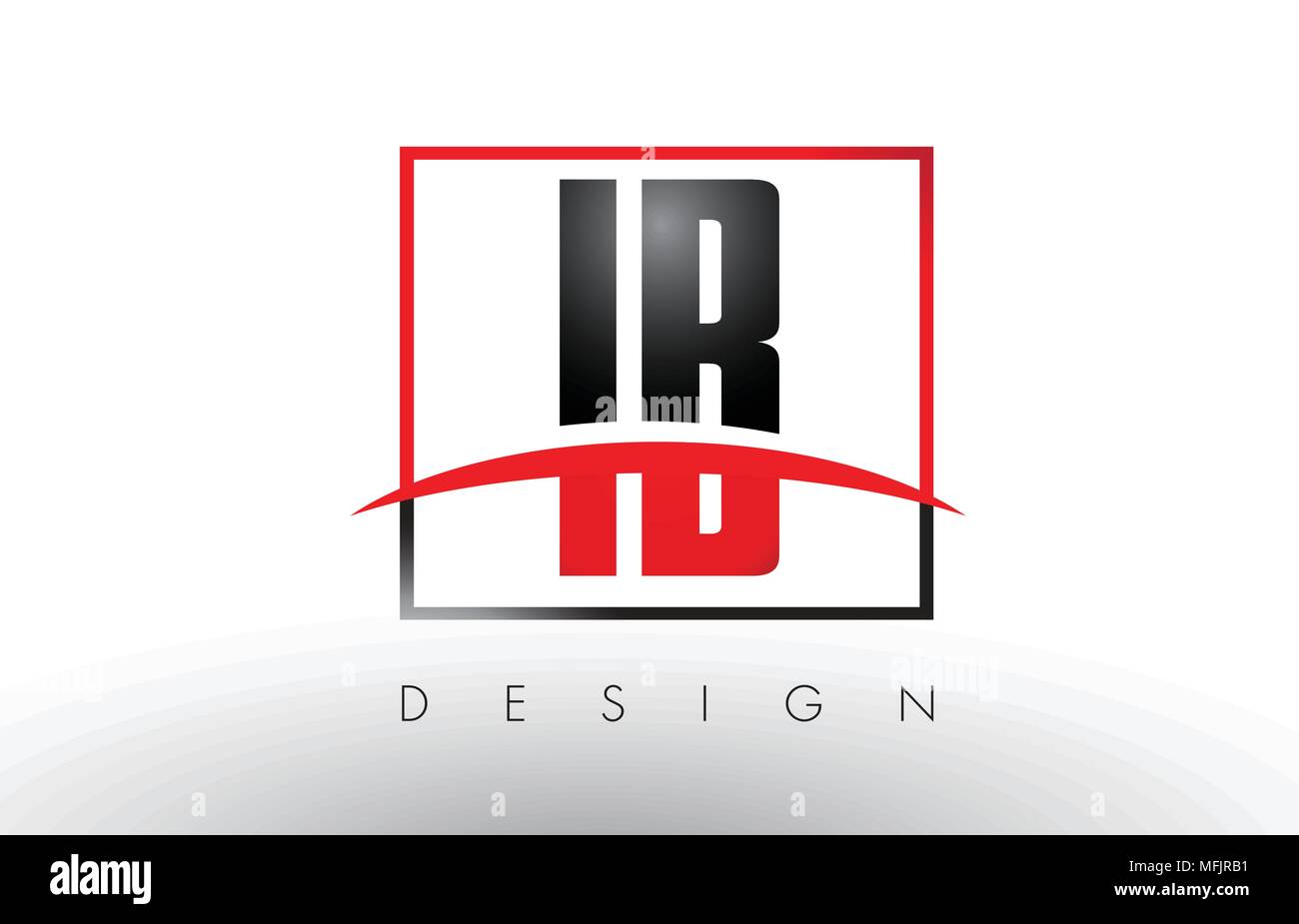 IB I B Logo Letters with Red and Black Colors and Swoosh. Creative ...