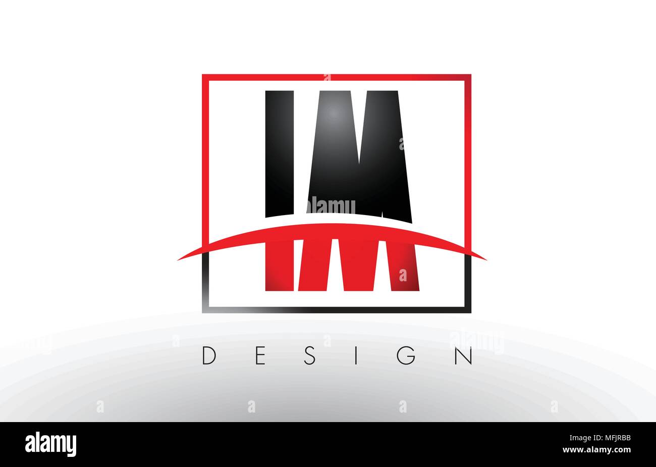 IM I M Logo Letters with Red and Black Colors and Swoosh. Creative ...