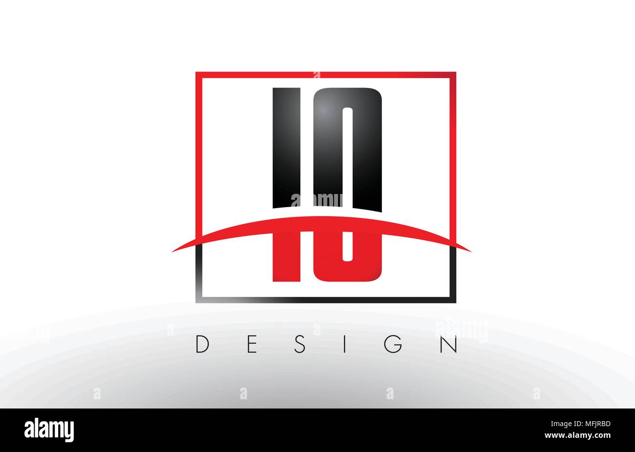 IO I O Logo Letters with Red and Black Colors and Swoosh. Creative ...