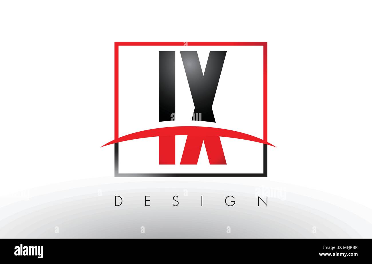 IX I X Logo Letters with Red and Black Colors and Swoosh. Creative ...