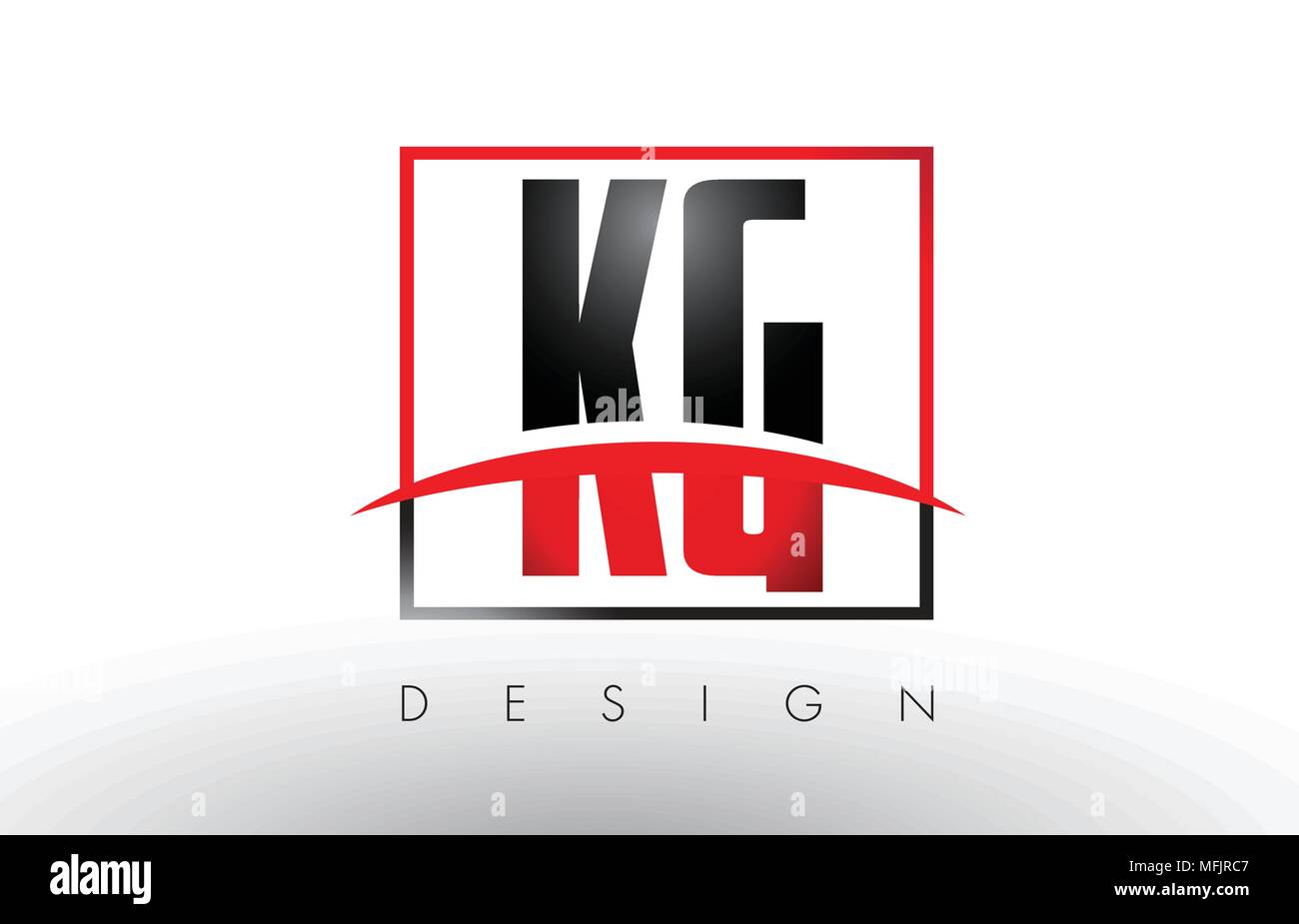 KG K G Logo Letters with Red and Black Colors and Swoosh. Creative ...