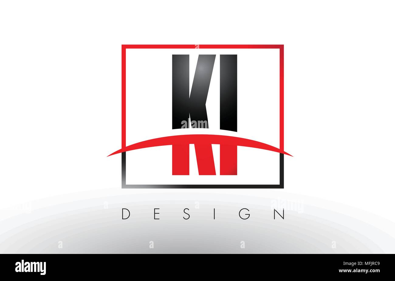 KI K I Logo Letters with Red and Black Colors and Swoosh. Creative ...