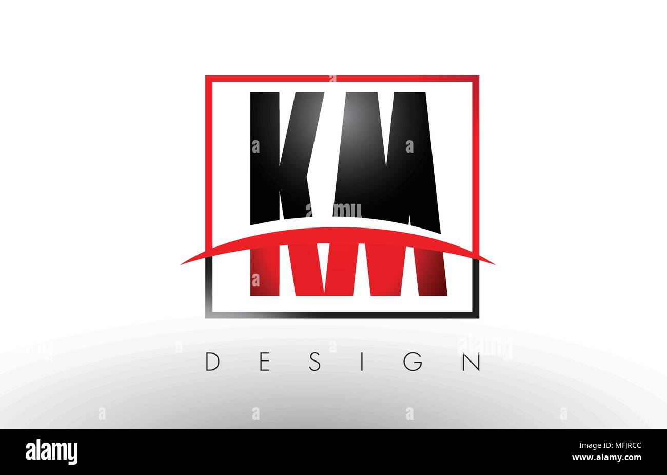 KM K M Logo Letters with Red and Black Colors and Swoosh. Creative ...