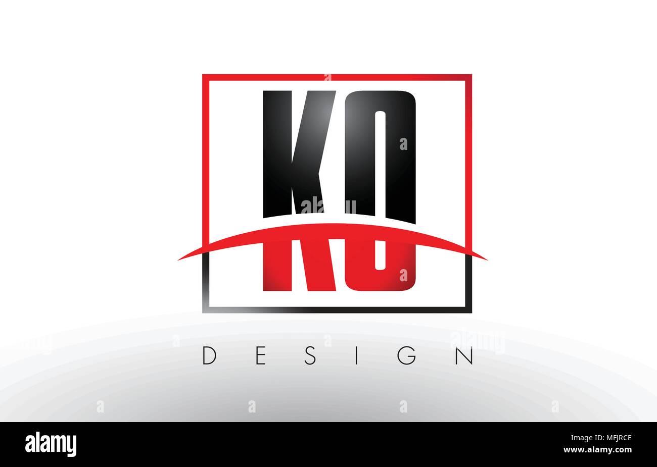 KO K O Logo Letters with Red and Black Colors and Swoosh. Creative ...