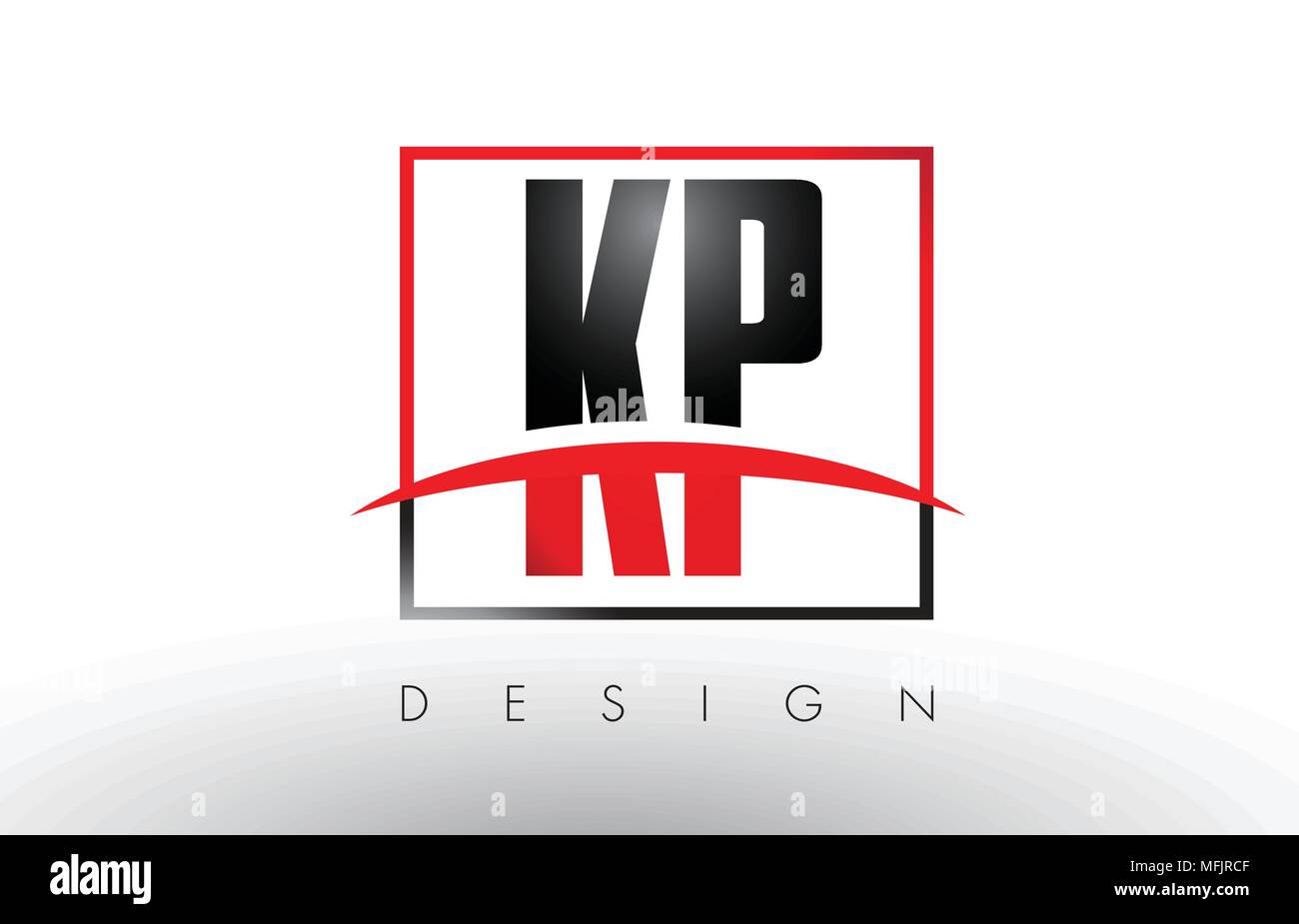 KP K P Logo Letters with Red and Black Colors and Swoosh. Creative ...