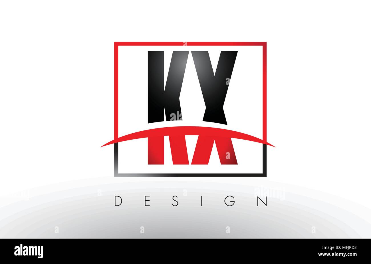 KX K X Logo Letters with Red and Black Colors and Swoosh. Creative ...