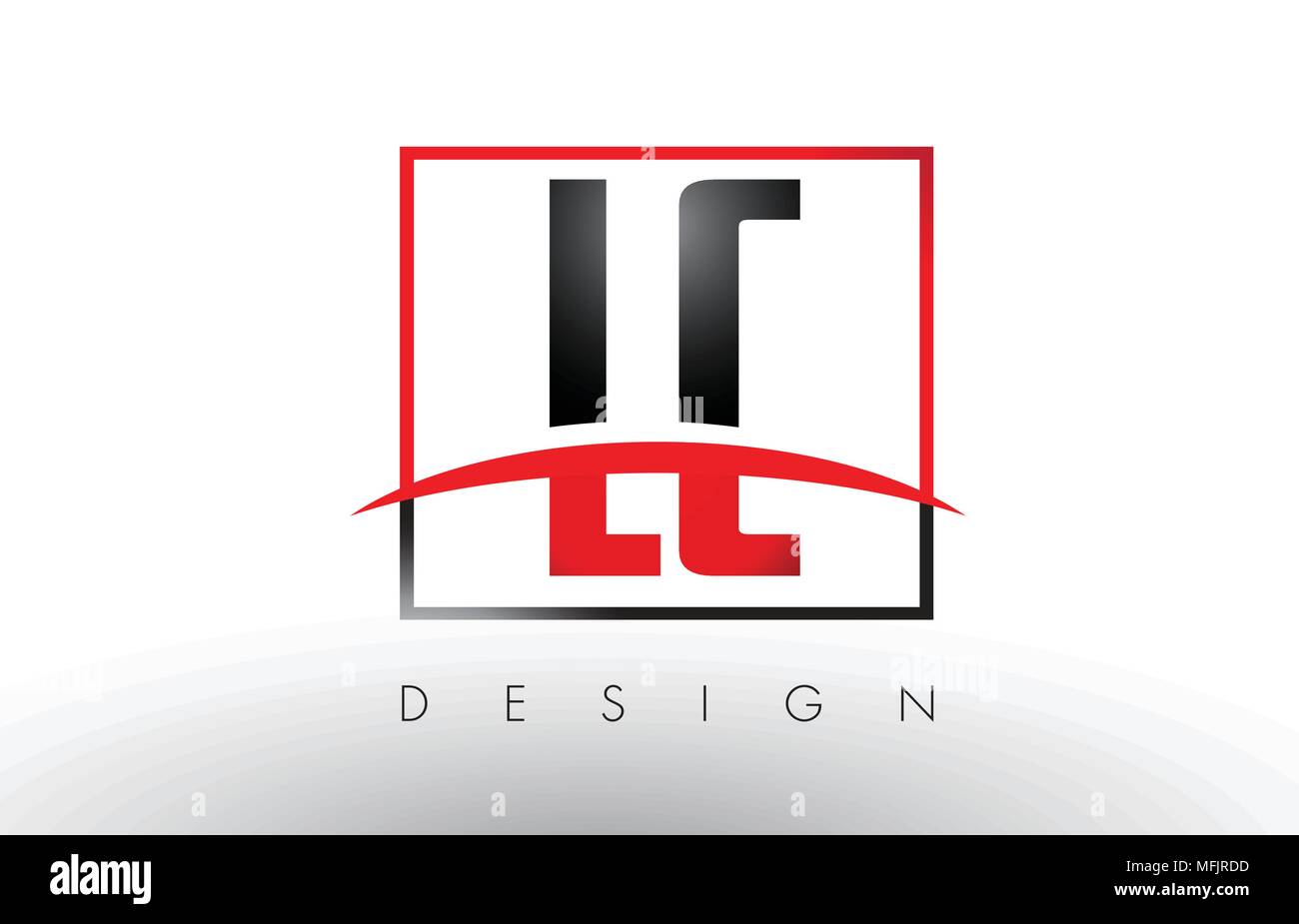 LC L C Logo Letters with Red and Black Colors and Swoosh. Creative ...