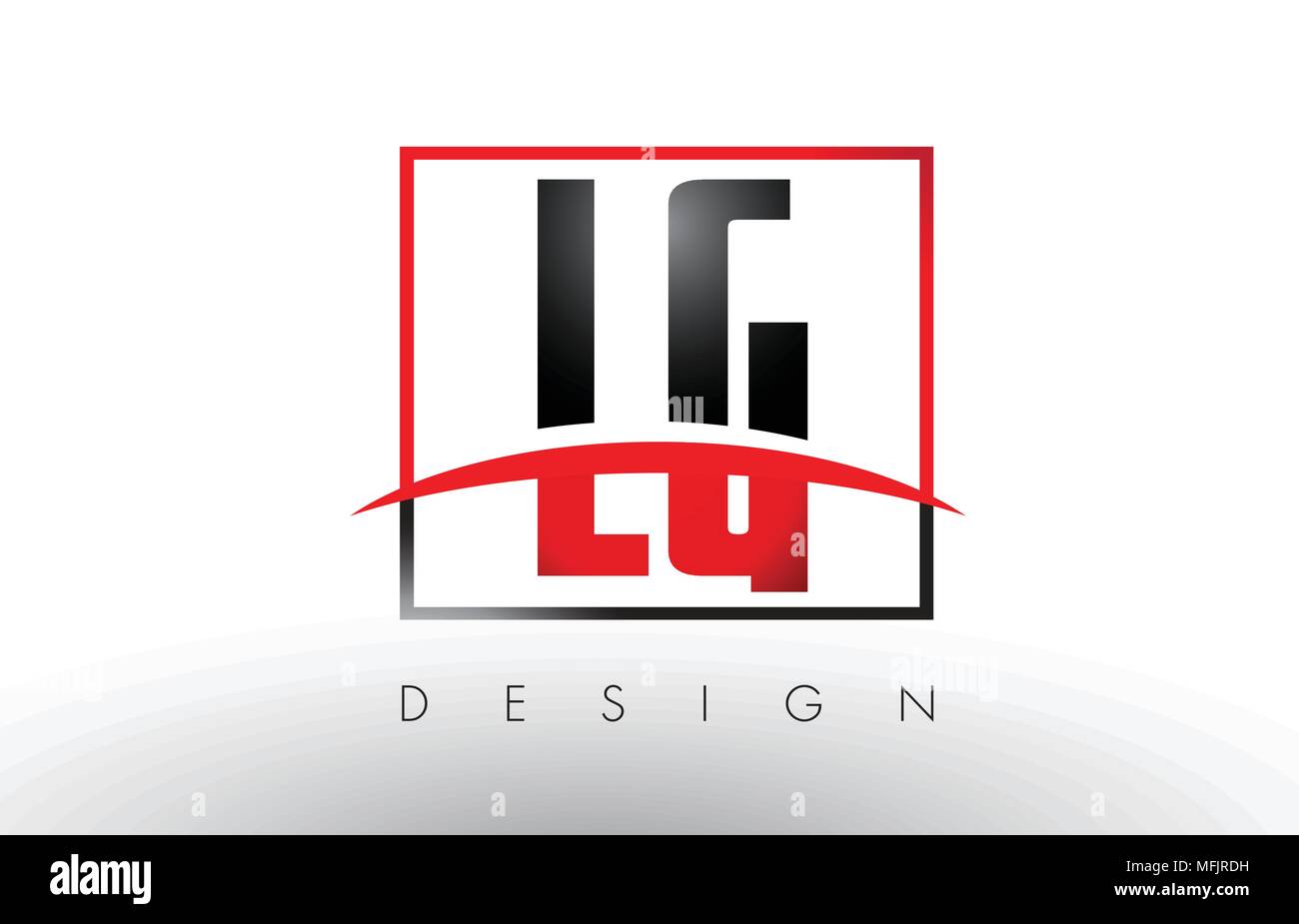 LG L G Logo Letters with Red and Black Colors and Swoosh. Creative ...