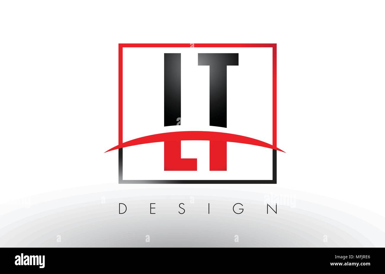 LT L T Logo Letters with Red and Black Colors and Swoosh. Creative ...