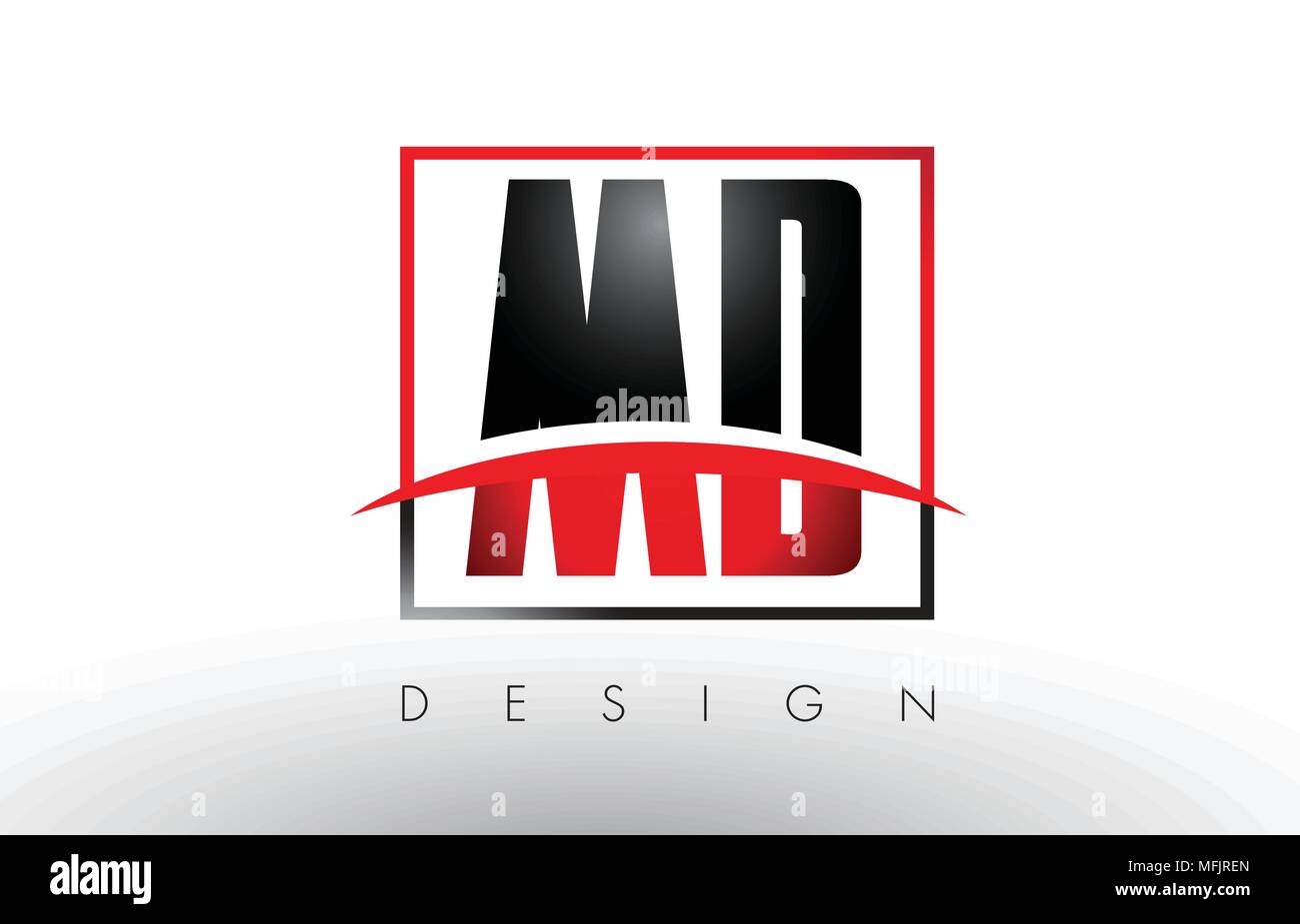 MD M D Logo Letters with Red and Black Colors and Swoosh. Creative ...