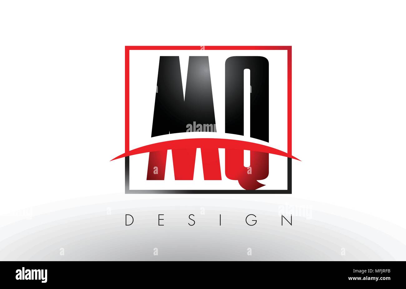 MQ M Q Logo Letters with Red and Black Colors and Swoosh. Creative ...