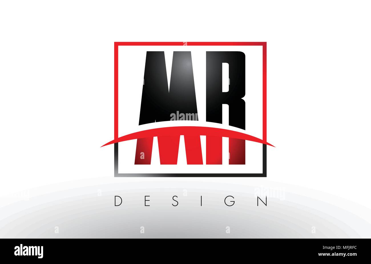 MR M R Logo Letters with Red and Black Colors and Swoosh. Creative ...