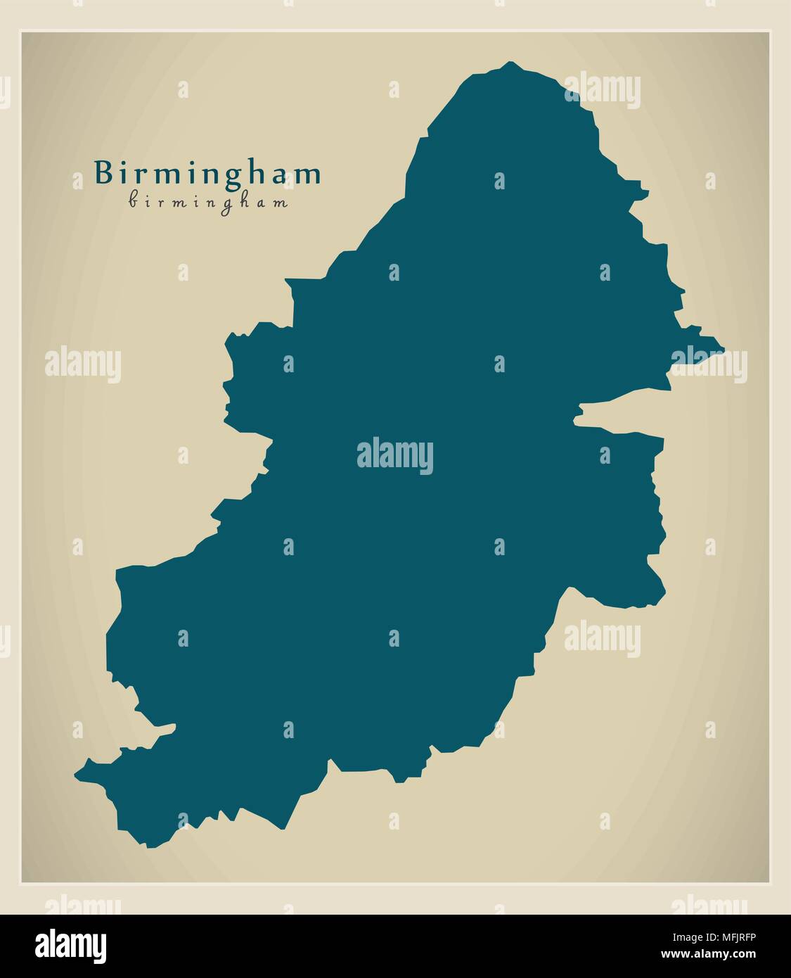 Modern City Map - Birmingham city of England UK Stock Vector Image ...