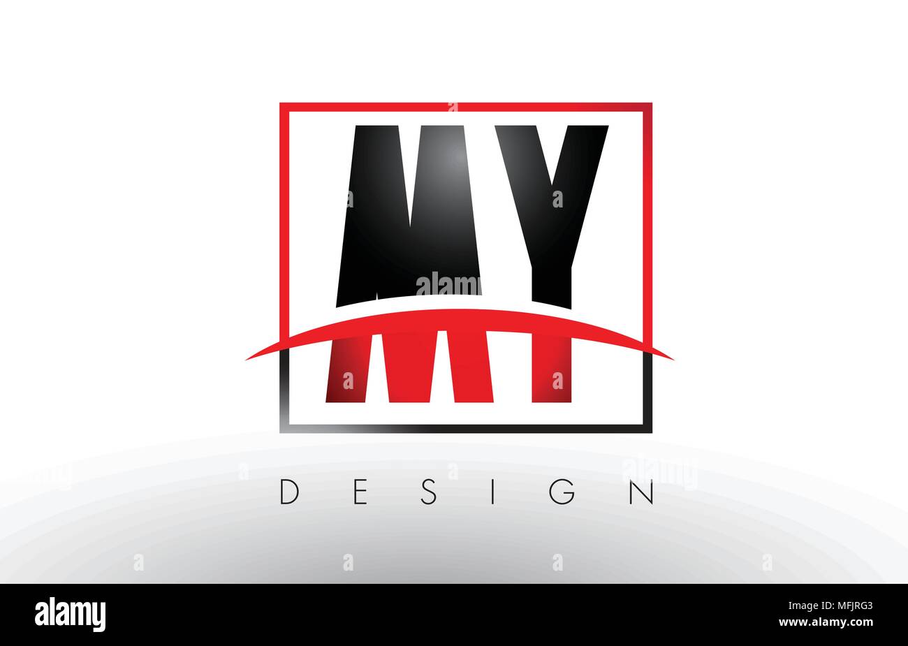 MY M Y Logo Letters with Red and Black Colors and Swoosh. Creative ...