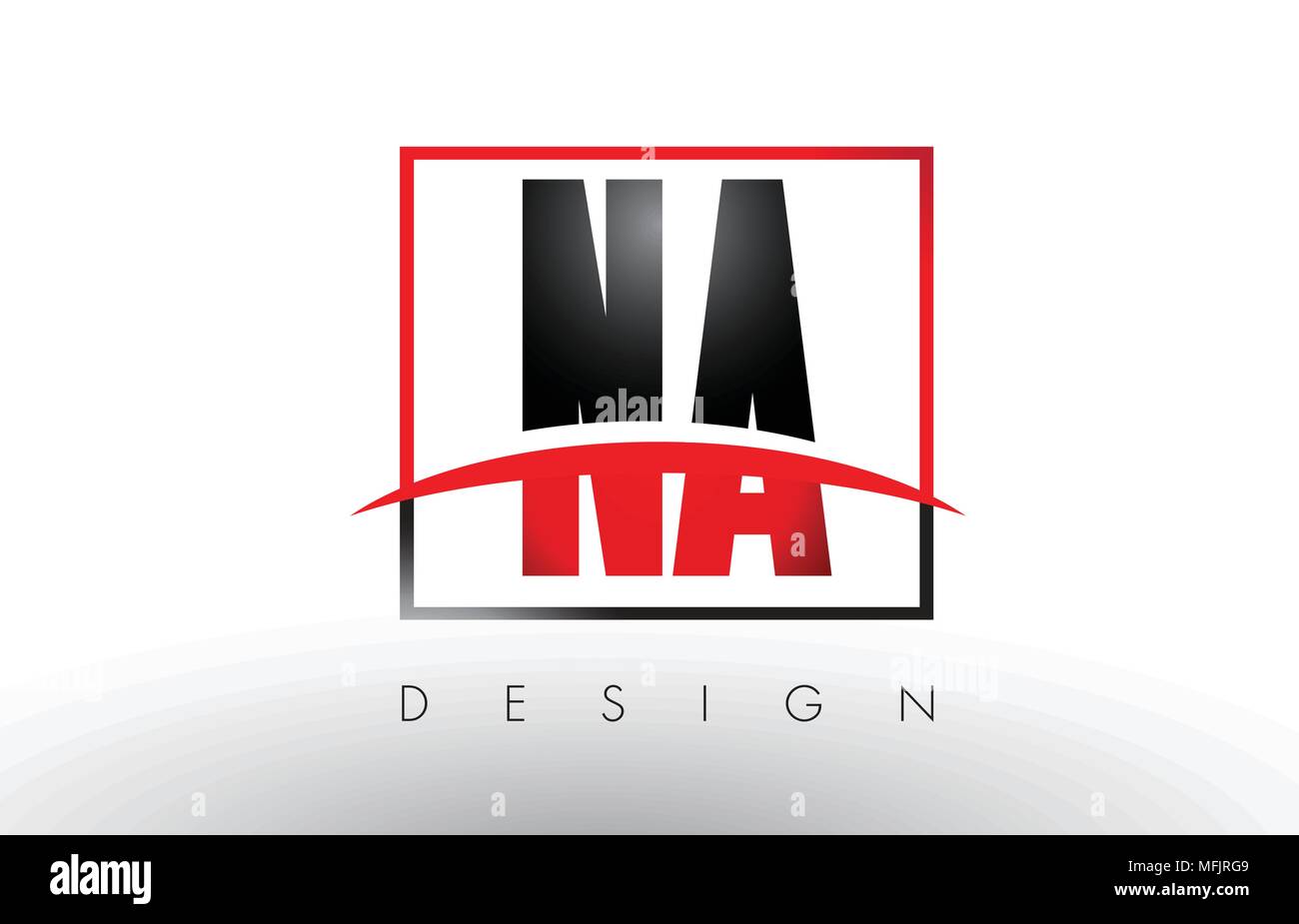 NA N A Logo Letters with Red and Black Colors and Swoosh. Creative ...