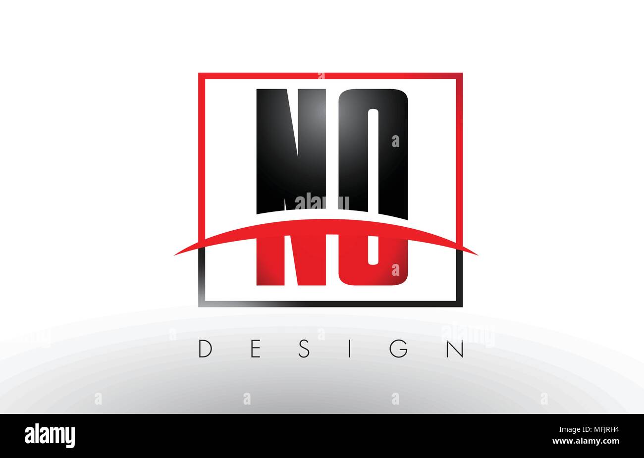 NO N O Logo Letters with Red and Black Colors and Swoosh. Creative ...