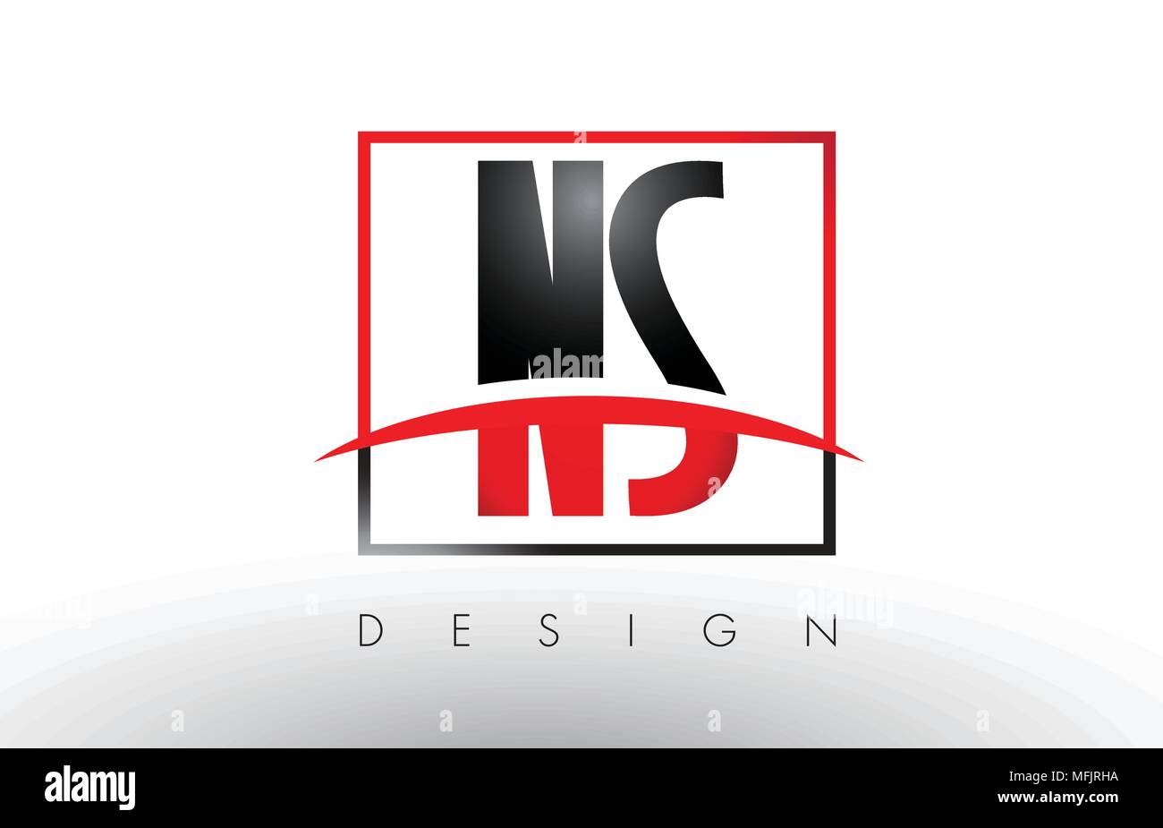 NS N S Logo Letters with Red and Black Colors and Swoosh. Creative ...