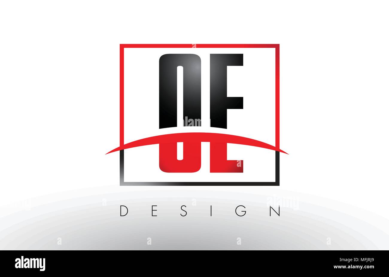 OE O E Logo Letters with Red and Black Colors and Swoosh. Creative ...