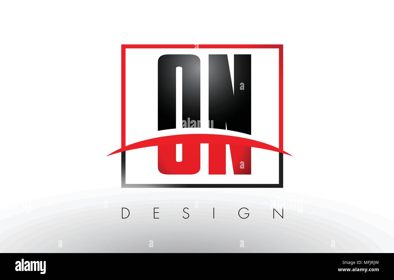 ON O N Logo Letters with Red and Black Colors and Swoosh. Creative ...