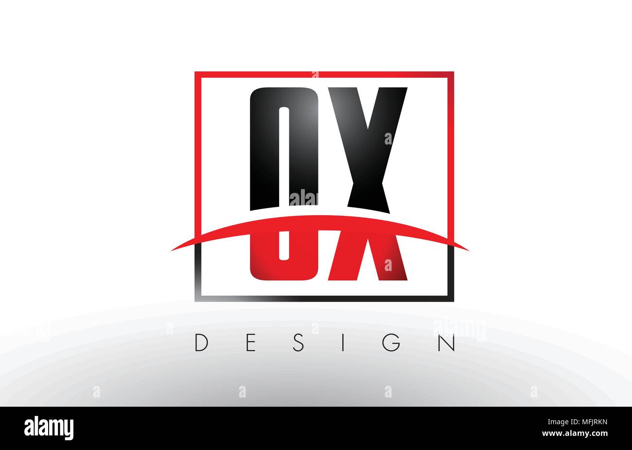 OX O X Logo Letters with Red and Black Colors and Swoosh. Creative ...