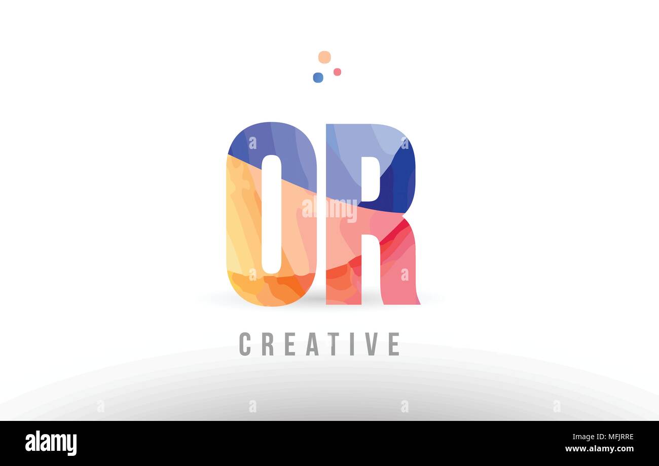 orange blue alphabet letter or o r logo combination design with dots ...