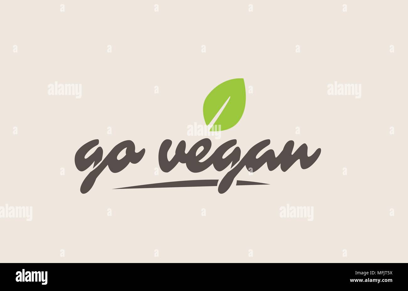 go vegan word or text with green leaf. Handwritten lettering suitable ...