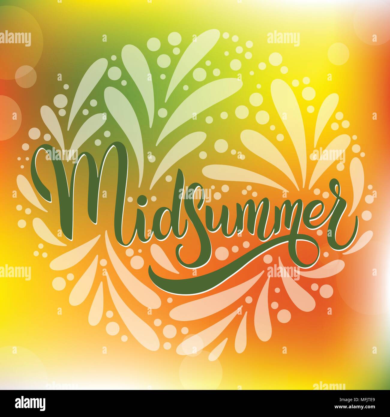 Midsummer lettering. Elements for invitations, posters greeting cards ...