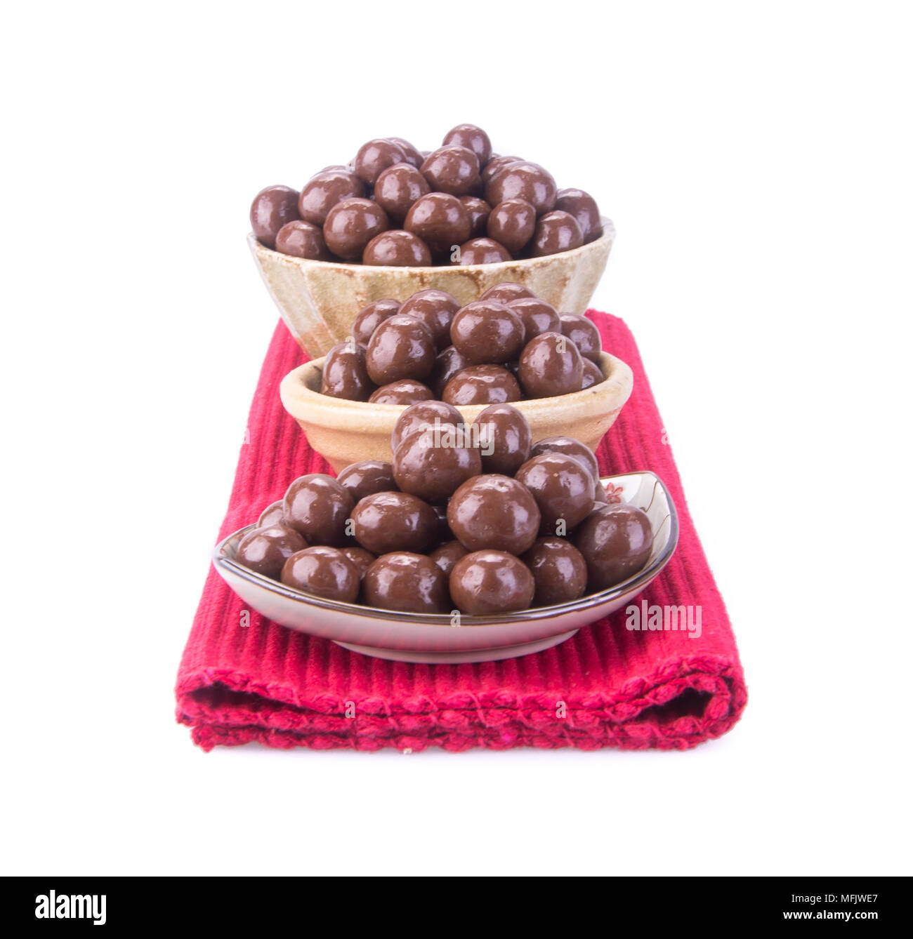 chocolate balls. chocolate balls in bowl on a background Stock Photo ...