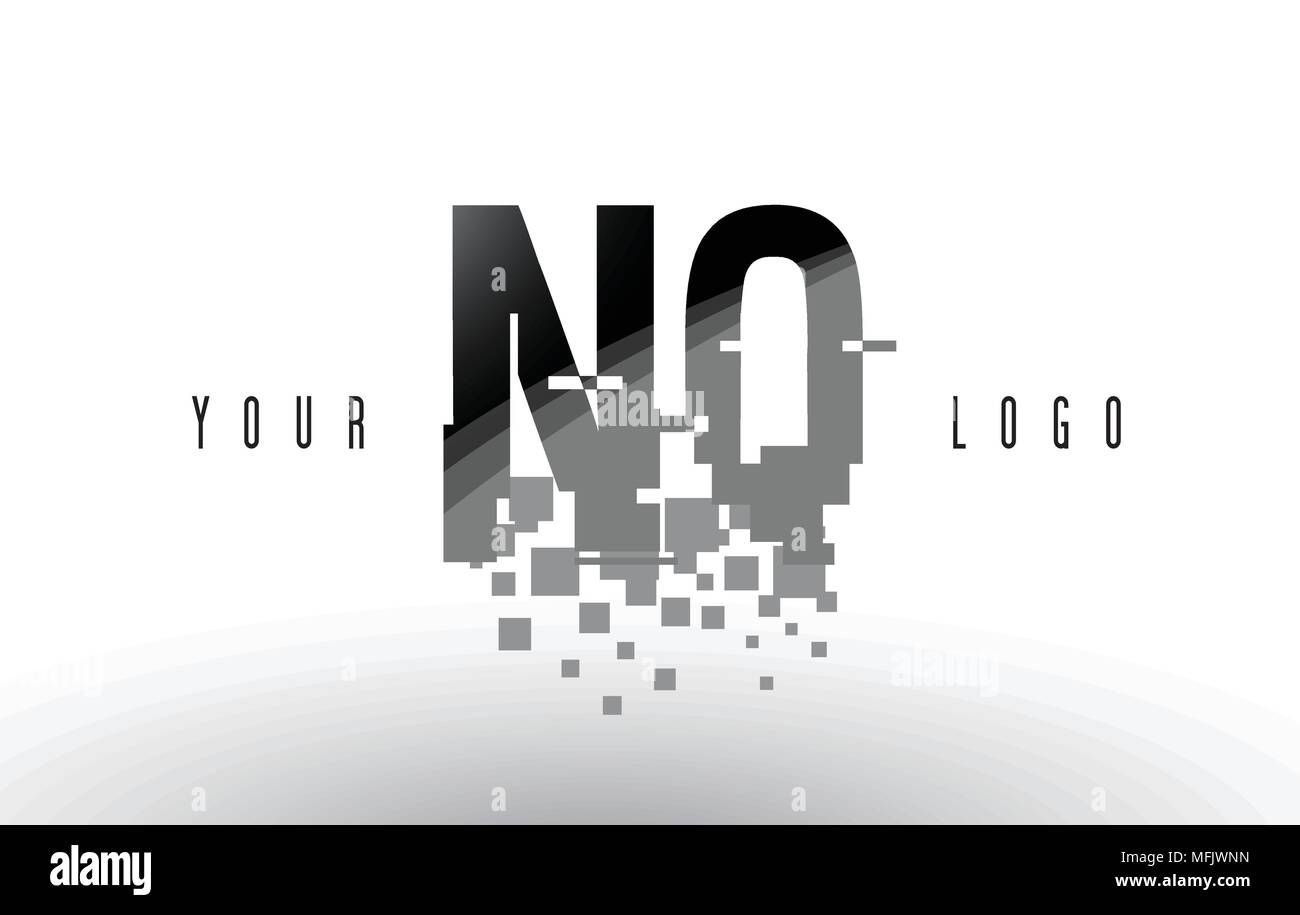 NQ N Q Pixel Letter Logo with Digital Shattered Black Squares. Creative ...