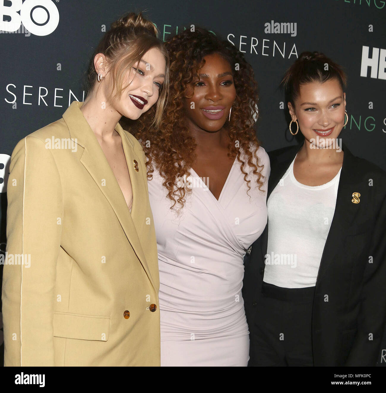 New York City, New York, USA. 25th Apr, 2018. Model GIGI HADID, tennis ...