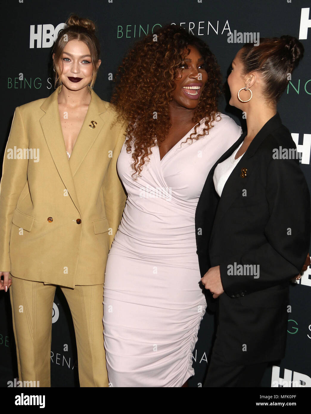 New York City, New York, USA. 25th Apr, 2018. Model GIGI HADID, tennis ...