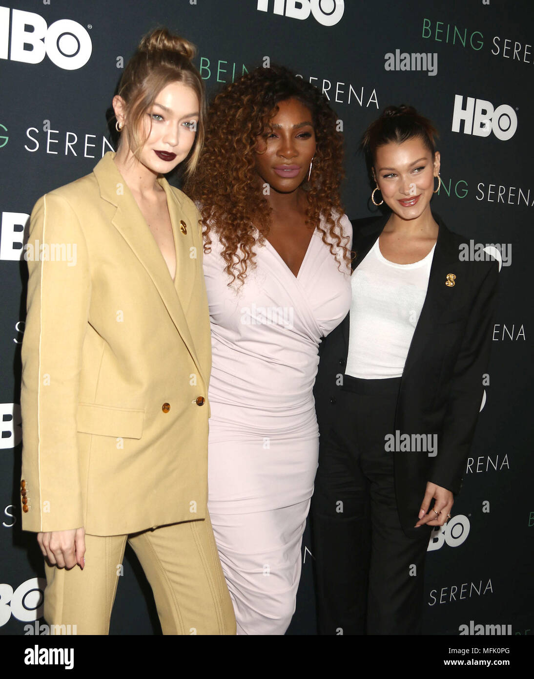 New York City, New York, USA. 25th Apr, 2018. Model GIGI HADID, tennis ...