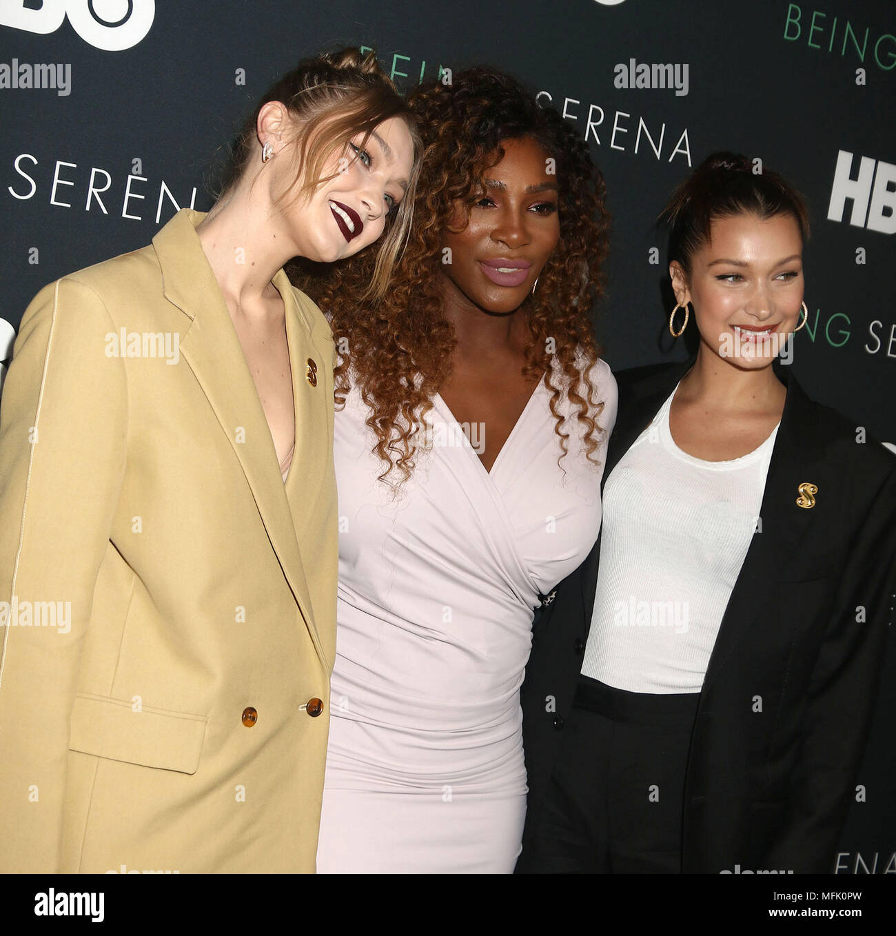 New York City, New York, USA. 25th Apr, 2018. Model GIGI HADID, tennis ...