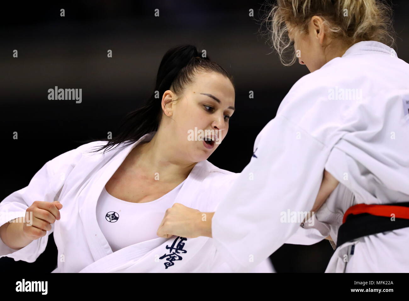 (L-R) Elizaveta Melnikova, Maria Jasko, April 22, 2018 - Karate : 2018 ...