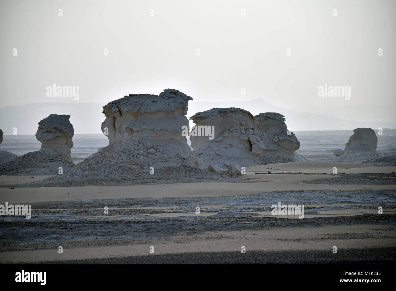 Limestone formation in the White Desert near Farafra in the opposite ...