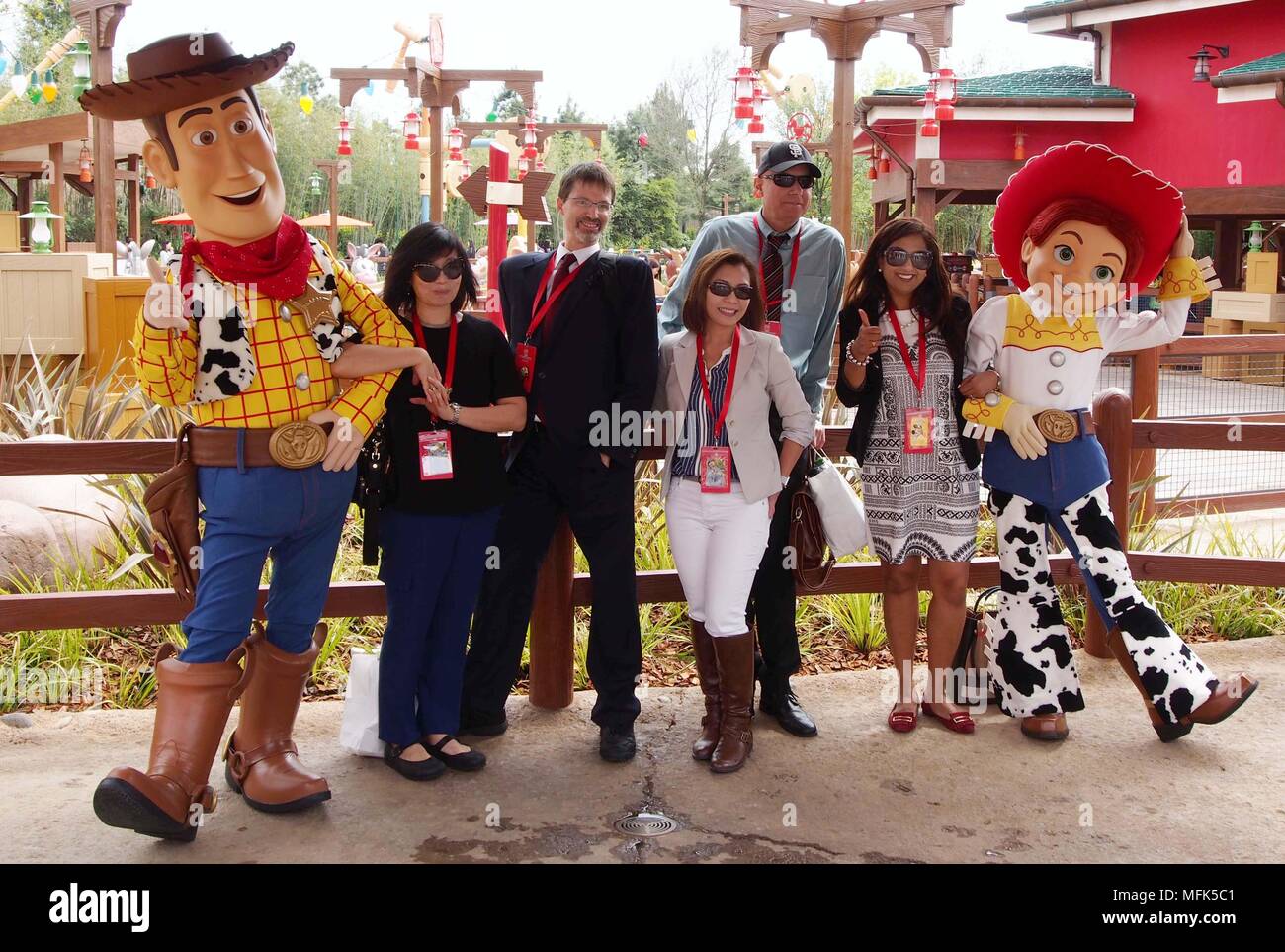 Shanghai, China. 26th Apr, 2018. Guests pose for photos at the Pixar ...