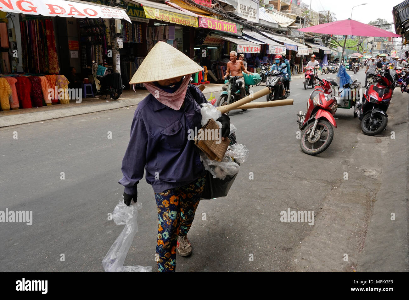 Recycling of trash, Ho Chi Minh City; Saigon; Vietnam Stock Photo - Alamy