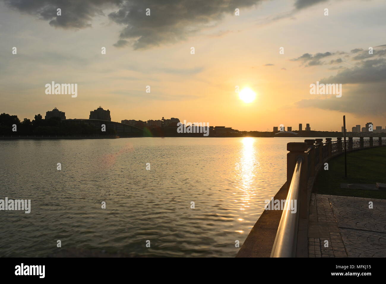 beautiful sunset reflection Stock Photo - Alamy